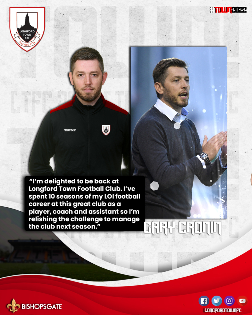 Gary Cronin Appointed Manager – Longford Town FC