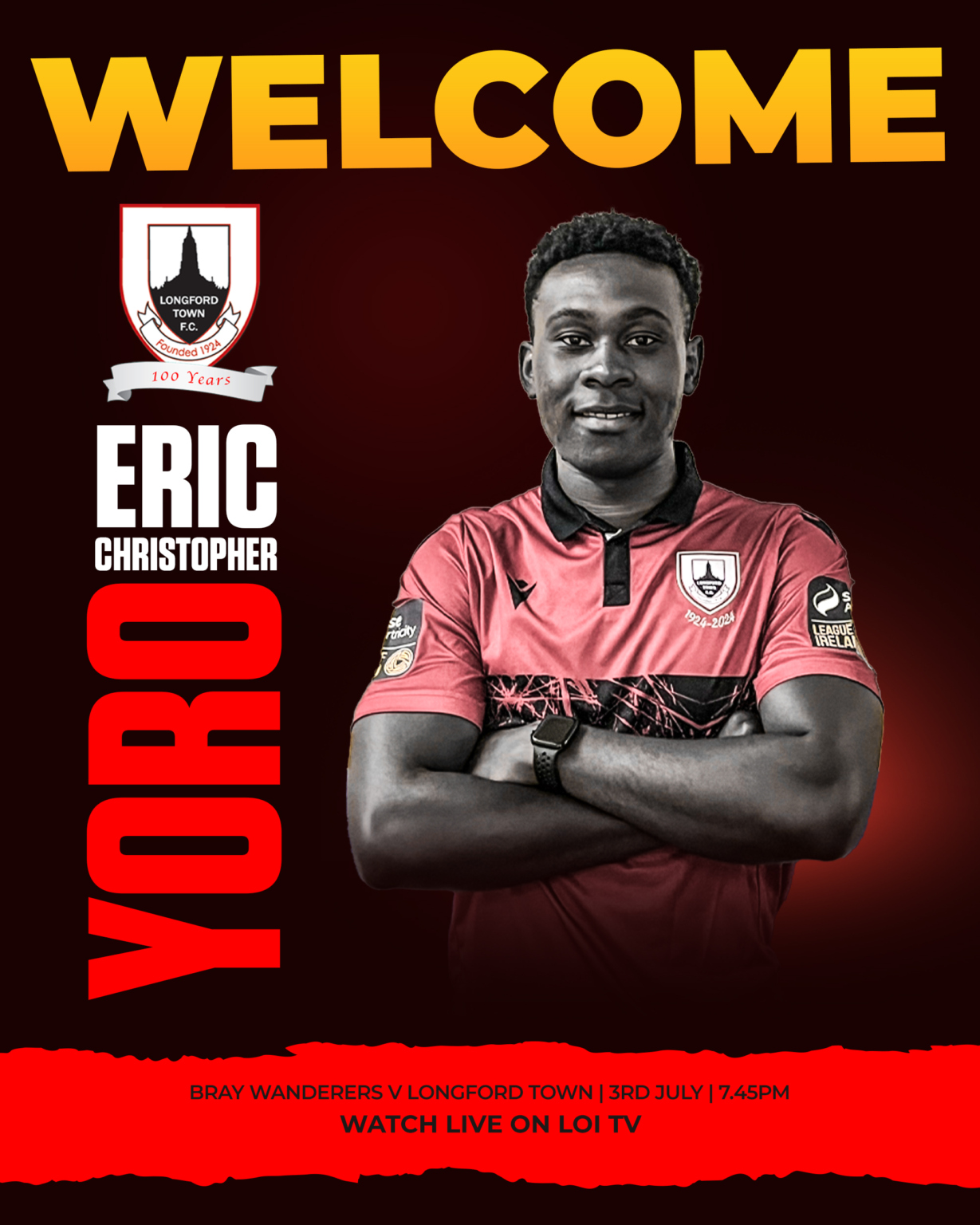 Eric Christopher Yoro Signs! – Longford Town FC